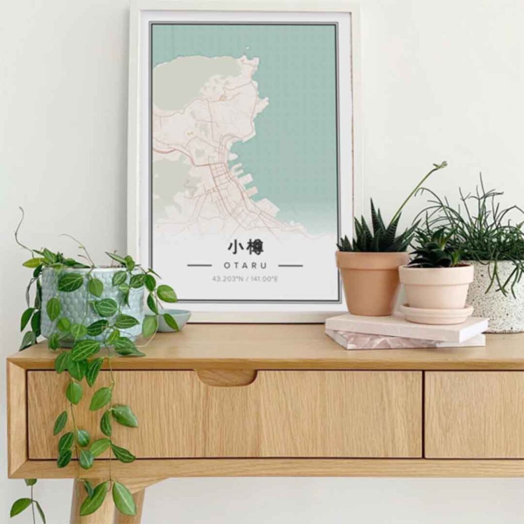 Beautiful poster of Otaru, Streetmap poster - Mapiful