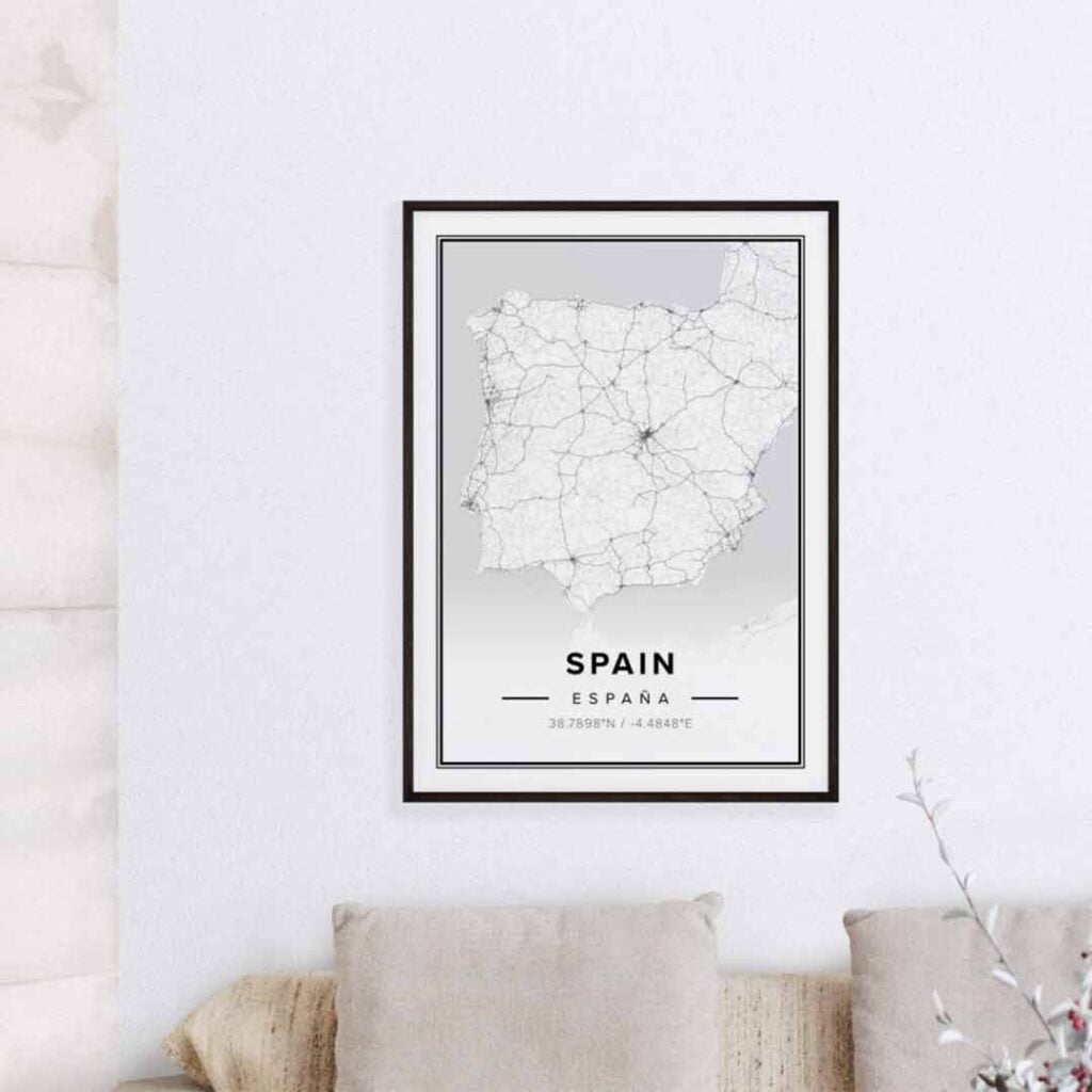 Spain Map Poster: Create Your Own Map Art - Mapiful