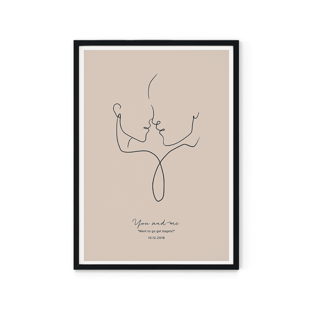 Couple Line Art Poster Design Your Own Romantic Wall Art Mapiful