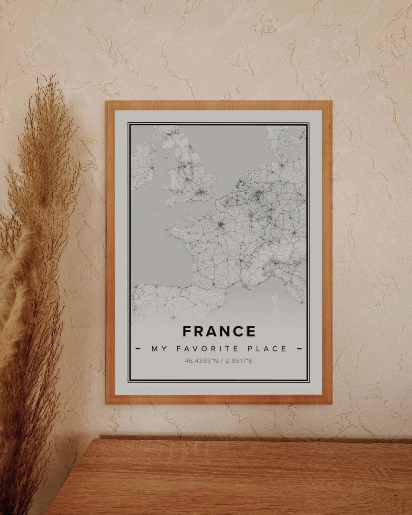 France Map Print - Design Your Own Map Art - Mapiful