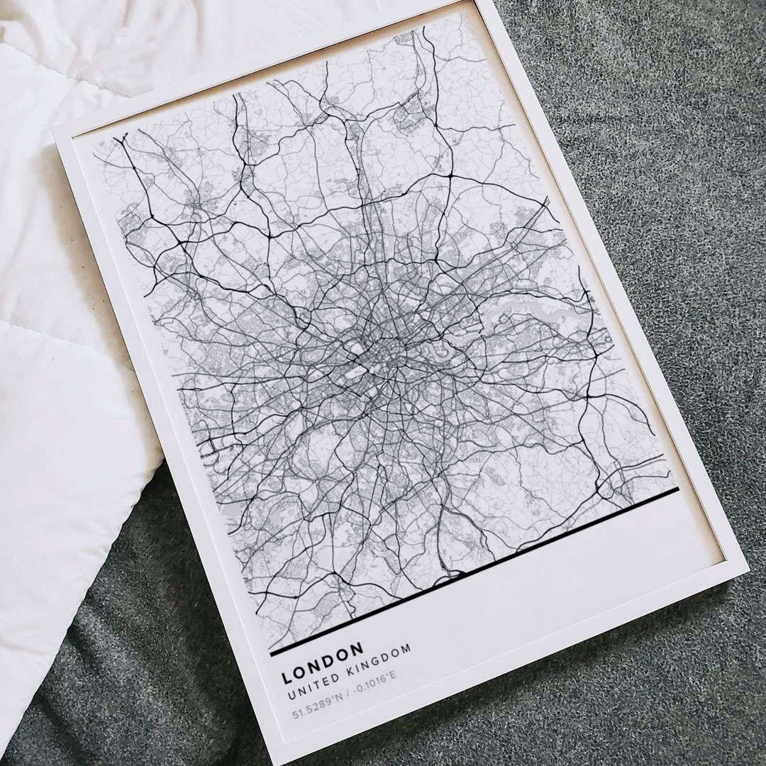 Beautiful poster of Customizable Map Art Prints, Streetmap poster - Mapiful