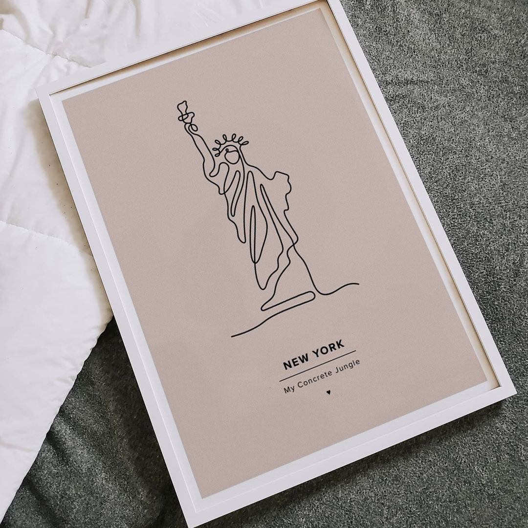 Beautiful poster of Landmark Line Art Prints, Lineart poster - Mapiful