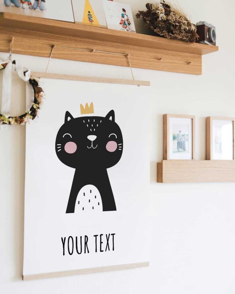 Personalize Your Own Nursery Poster - Cat - Mapiful