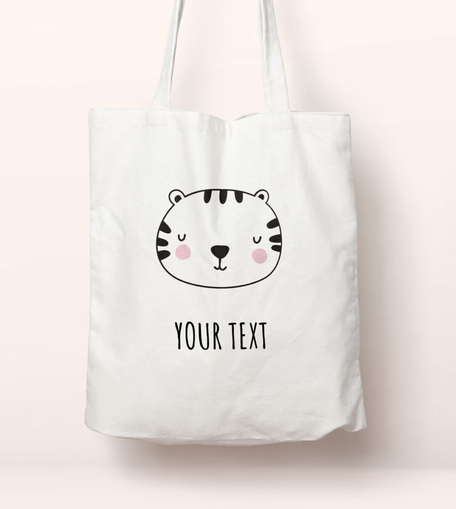 Personalize Your Own Nursery Tote Bag - Tiger - Mapiful
